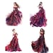 Girl in Red Dress Watercolor Clipart Bundle, Transparent PNG, Digital ...