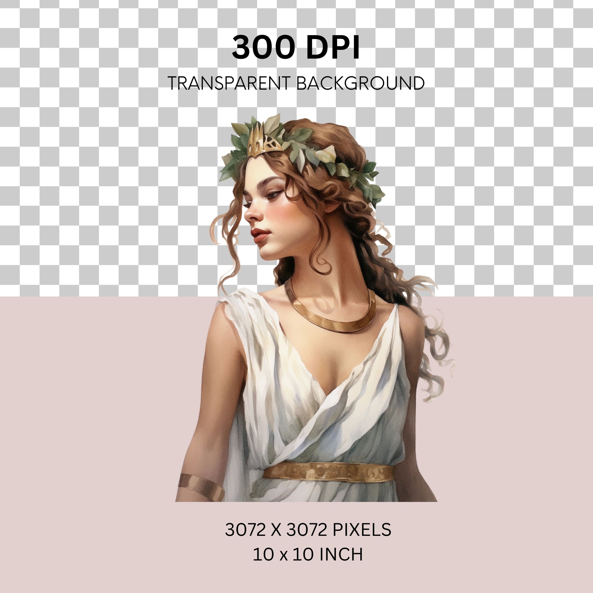 Greek Goddess Watercolor Clipart Bundle, Transparent PNG, Pretty Girls ...