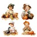 Thanksgiving Vintage Baby Watercolor Clipart Bundle, Transparent PNG ...
