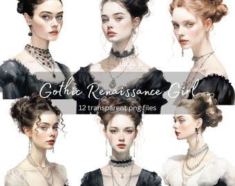 Victorian Vintage Little Girl Watercolor Clipart Bundle, Transparent ...