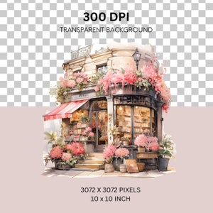 Spring Flower Shop Watercolor Clipart Bundle, Transparent Png,instant ...