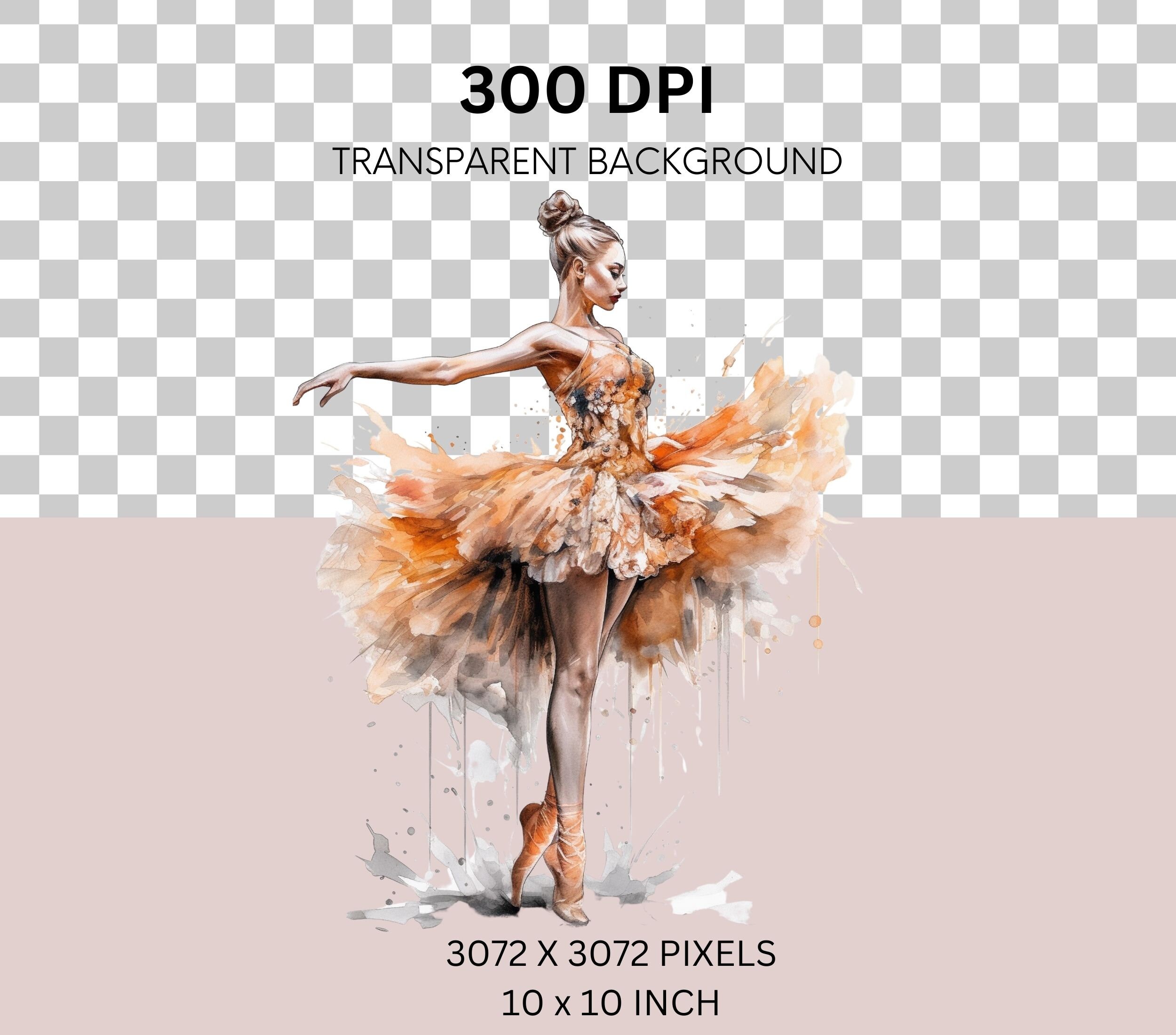 Ballerinas Watercolor Clipart Bundle Transparent PNG Pretty - Etsy