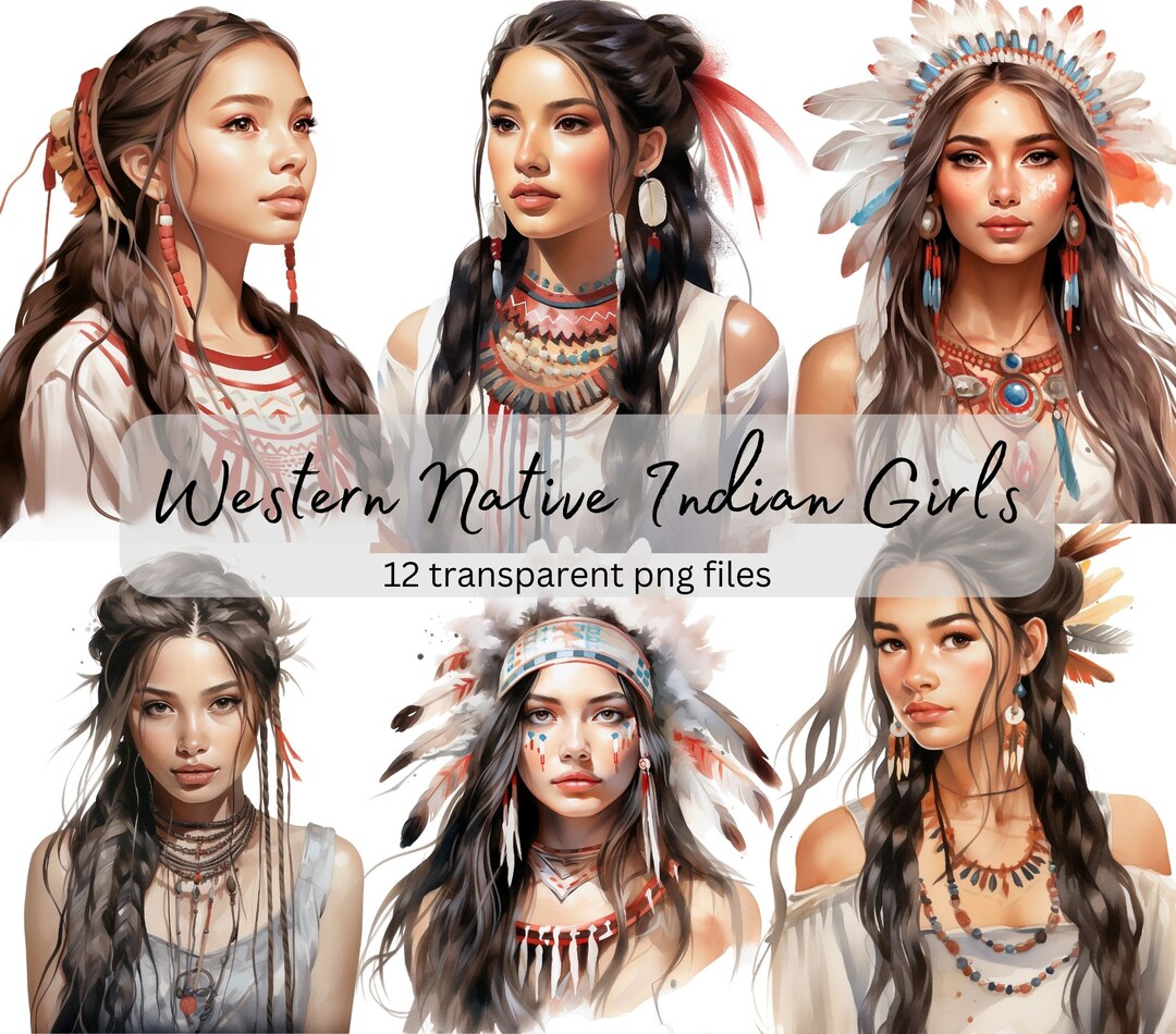 Western Native Indian Watercolor Clipart Bundle, Transparent PNG ...