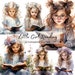 Little Girl Reading Watercolor Clipart Bundle Transparent - Etsy