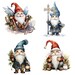 Christmas Gnomes Watercolor Clipart Bundle, Transparent PNG, Holiday ...
