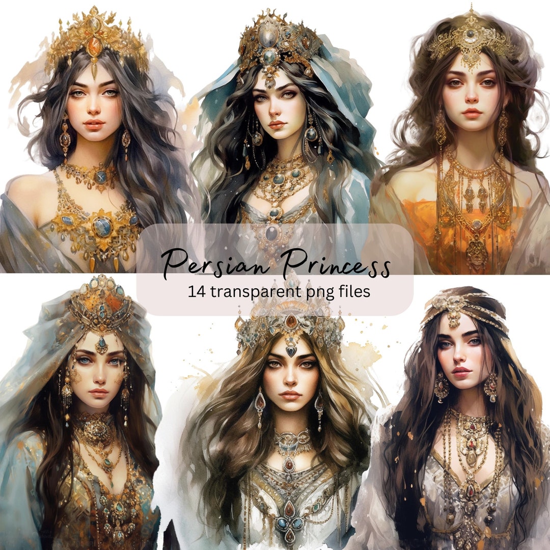 Persian Princess Watercolor Clipart, Transparent PNG, Pretty Girls ...