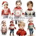 Christmas Little Boy Watercolor Clipart Bundle, Transparent PNG, Cute ...