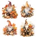 Autumn Gnome Watercolor Clipart Bundle, Transparent PNG, Digital ...