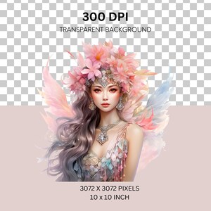 Phoenix Princess Watercolor Clipart, Transparent PNG, Pretty Girls ...