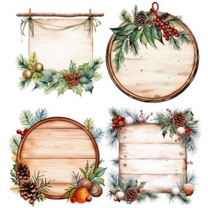 Wooden Signs Watercolor Clipart Bundle, Transparent Png,digital ...