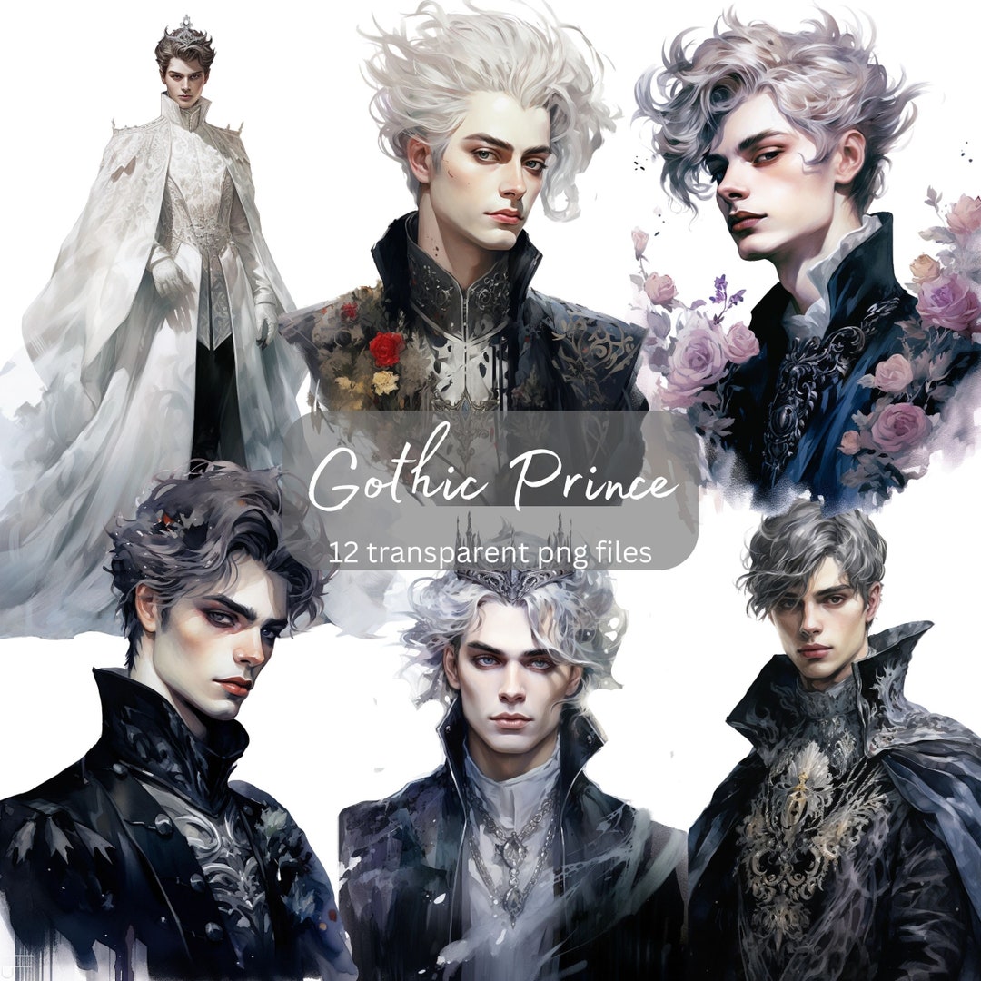 Gothic Prince Watercolor Clipart, Transparent PNG, Dark Academy Fantasy ...