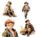 Autumn Retro Little Boy Watercolor Clipart Bundle, Transparent PNG ...