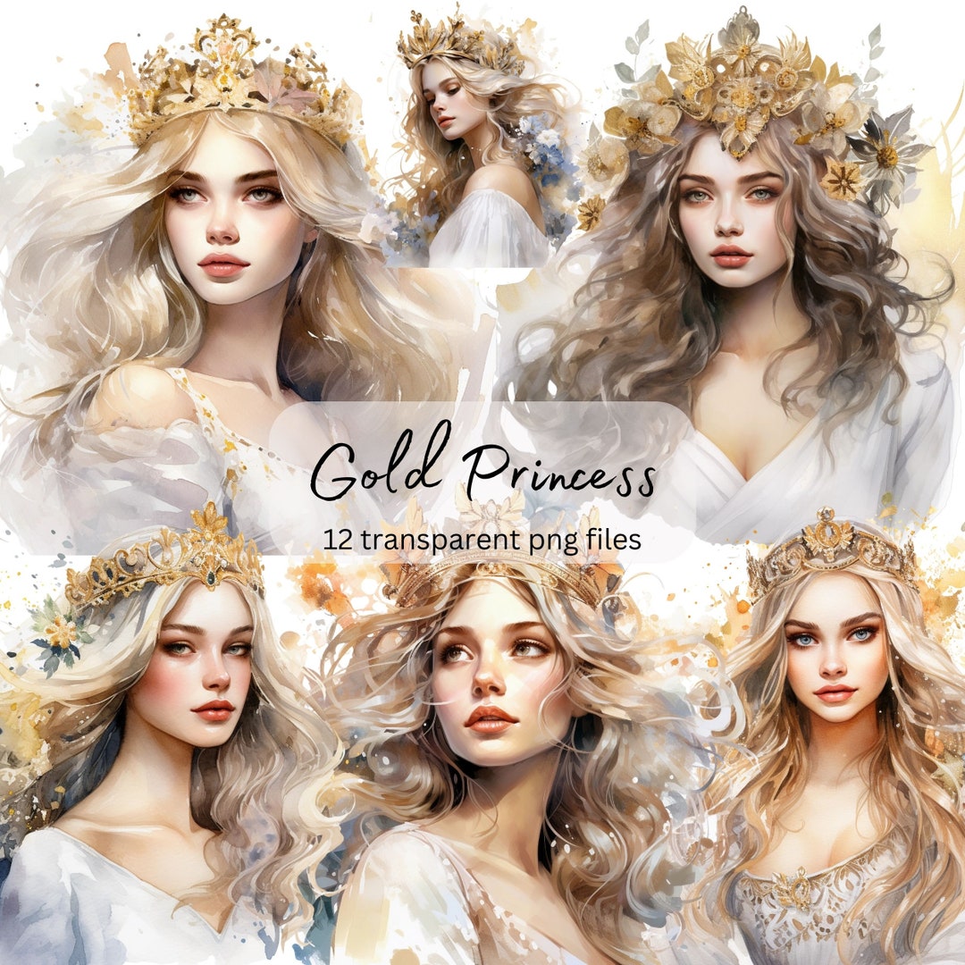 Princess Portrait Watercolor Clipart, Transparent PNG, Pretty Girls ...