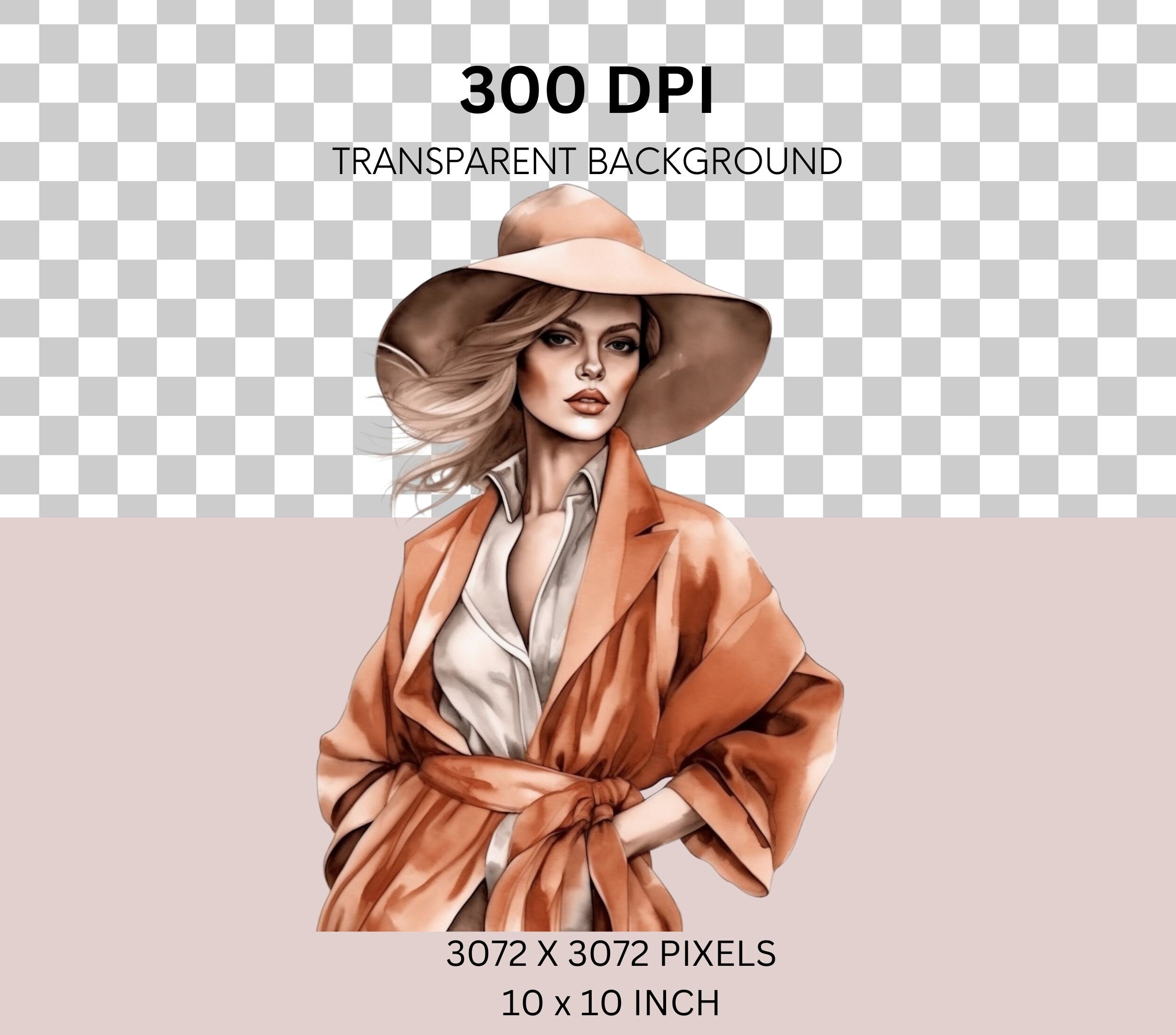 Fashion Girl Watercolor Clipart Bundle Transparent PNG - Etsy