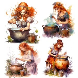 Witch Making Potion Clipart, Transparent PNG, Witchcraft Witchery ...