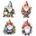 Christmas Gnomes Watercolor Clipart Bundle, Transparent PNG, Holiday ...
