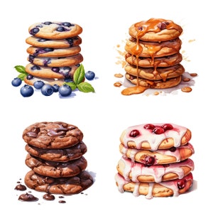 Cookies Watercolor Clipart Bundle, Transparent PNG, Digital Download ...