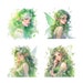 Forest Green Pixie Watercolor Clipart, Transparent PNG, Pretty Girls ...