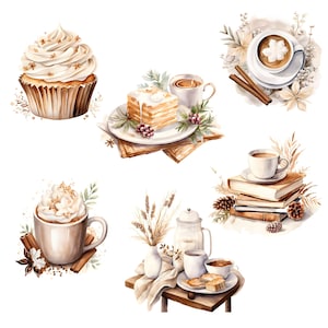 Neutral Cozy Winter Watercolor Clipart, Cottage Core Lifestyle ...