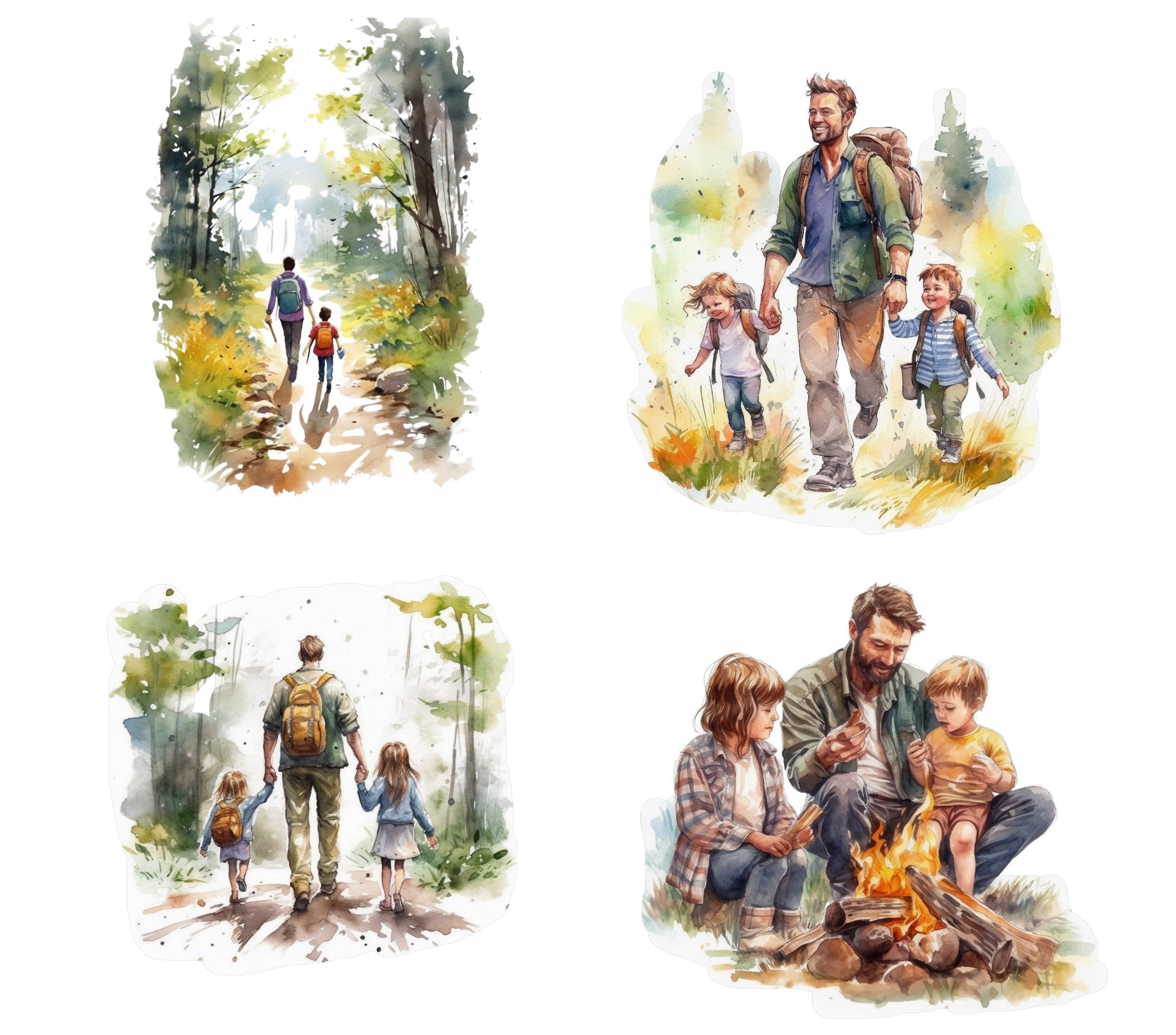 Father's Day Watercolor Clipart Bundle Transparent PNG - Etsy UK