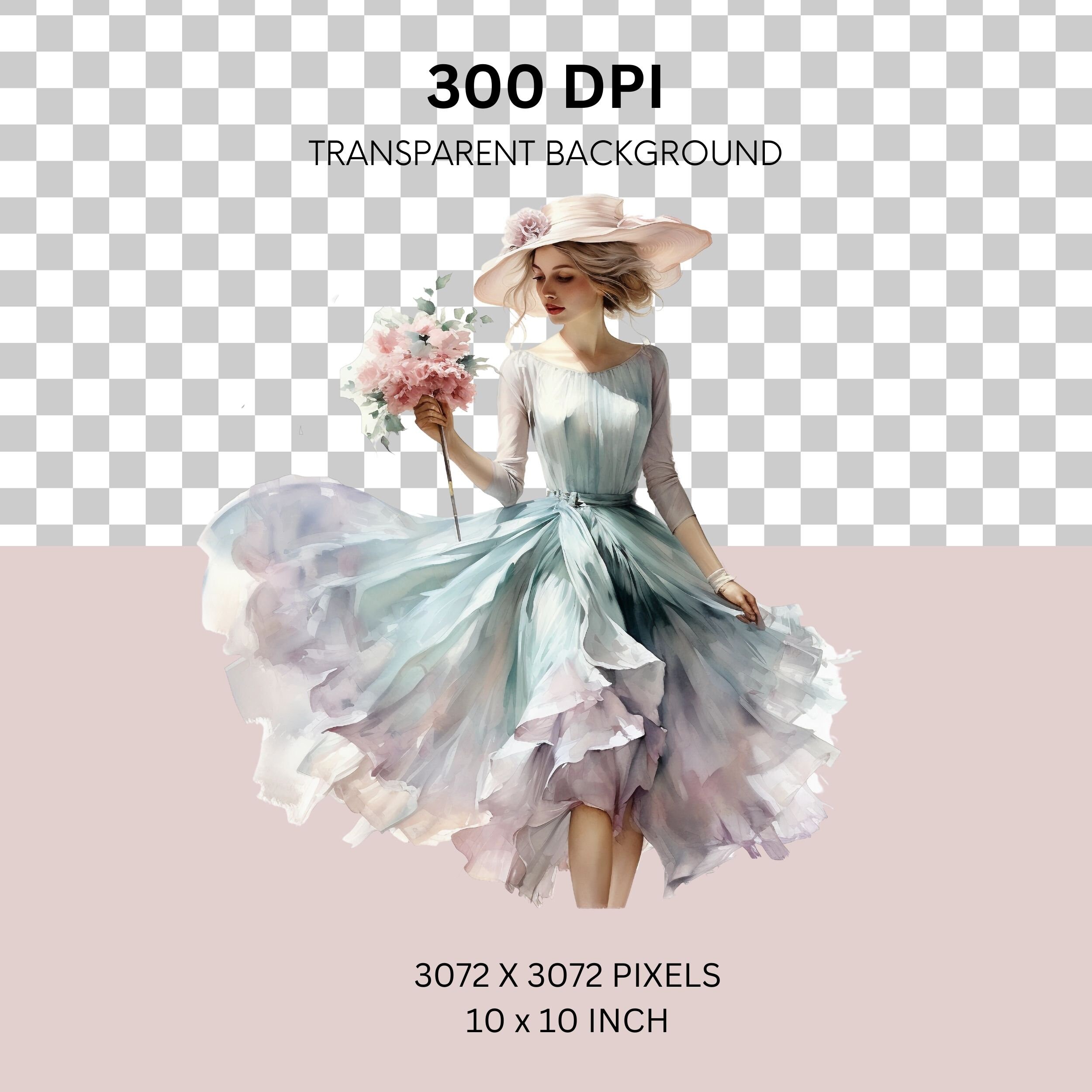 Renaissance Lady Vintage Watercolor Clipart Bundle - Etsy