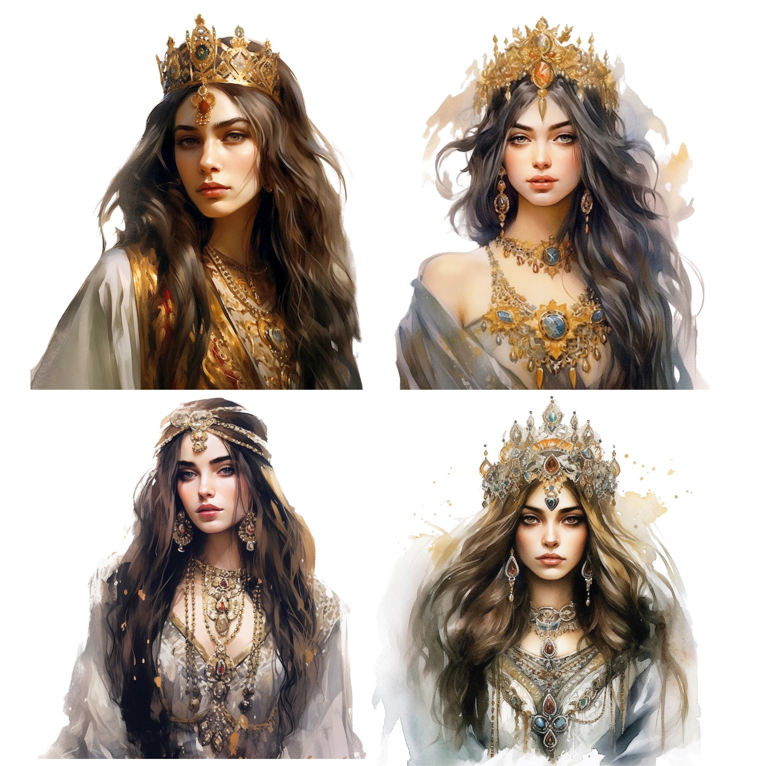 Persian Princess Watercolor Clipart, Transparent PNG, Pretty Girls ...