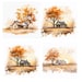 Fall Rustic Farmhouse Clipart Bundle, Landscape Wall Art, High Res ...