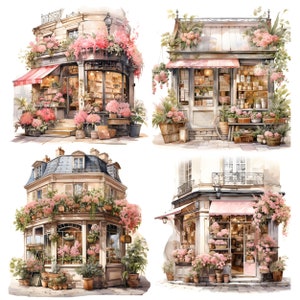 Spring Flower Shop Watercolor Clipart Bundle, Transparent Png,instant ...