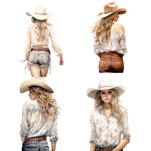 Coastal Cowgirl Watercolor Clipart Bundle, Transparent PNG, Digital ...