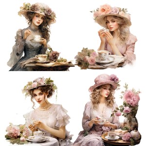 Renaissance Lady Vintage Watercolor Clipart Bundle, Transparent PNG ...