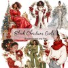 Black Christmas Clipart Watercolor Bundle, Transparent PNG, Winter ...