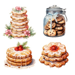 Cookies Watercolor Clipart Bundle, Transparent PNG, Digital Download ...
