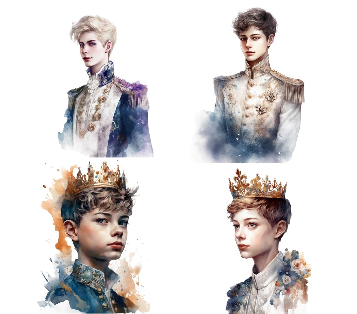 Fairytale Prince Watercolor Clipart, Transparent PNG, Prince Clipart ...
