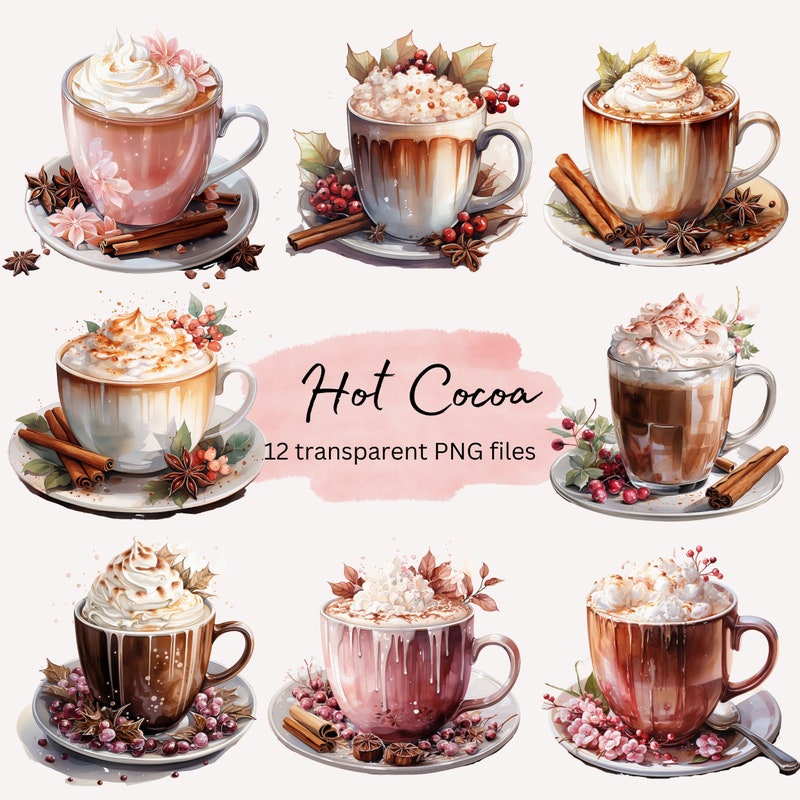 Hot Cocoa Clipart - Etsy