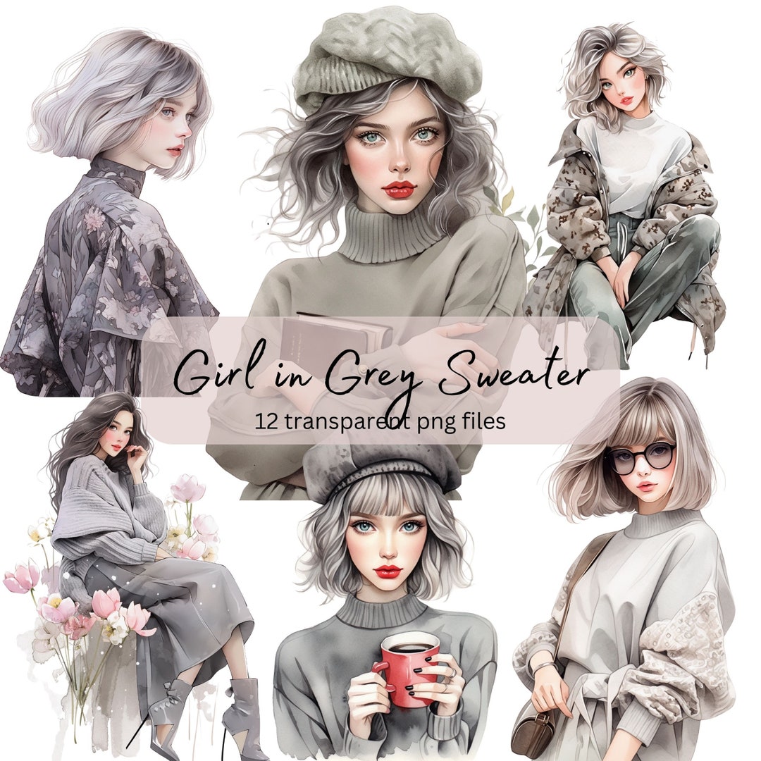 Fashion Girl Watercolor Clipart Bundle, Transparent PNG, Digital ...