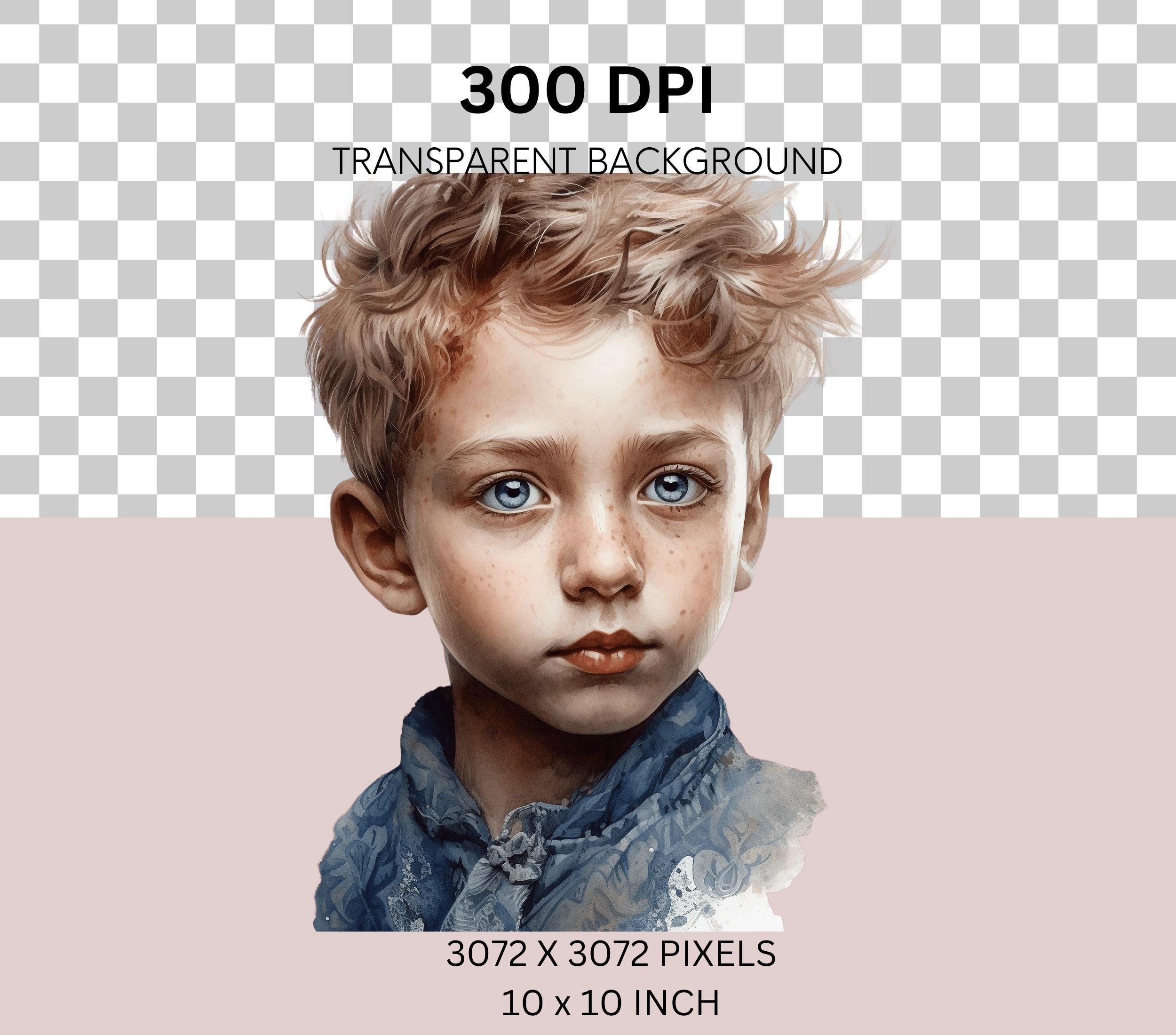 Little Boy Watercolor Clipart Bundle Transparent PNG Digital - Etsy