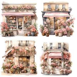 Spring Flower Shop Watercolor Clipart Bundle, Transparent Png,instant ...