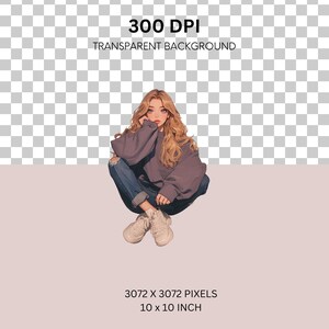 Fashion Girl Watercolor Clipart Bundle, Transparent PNG, Digital ...