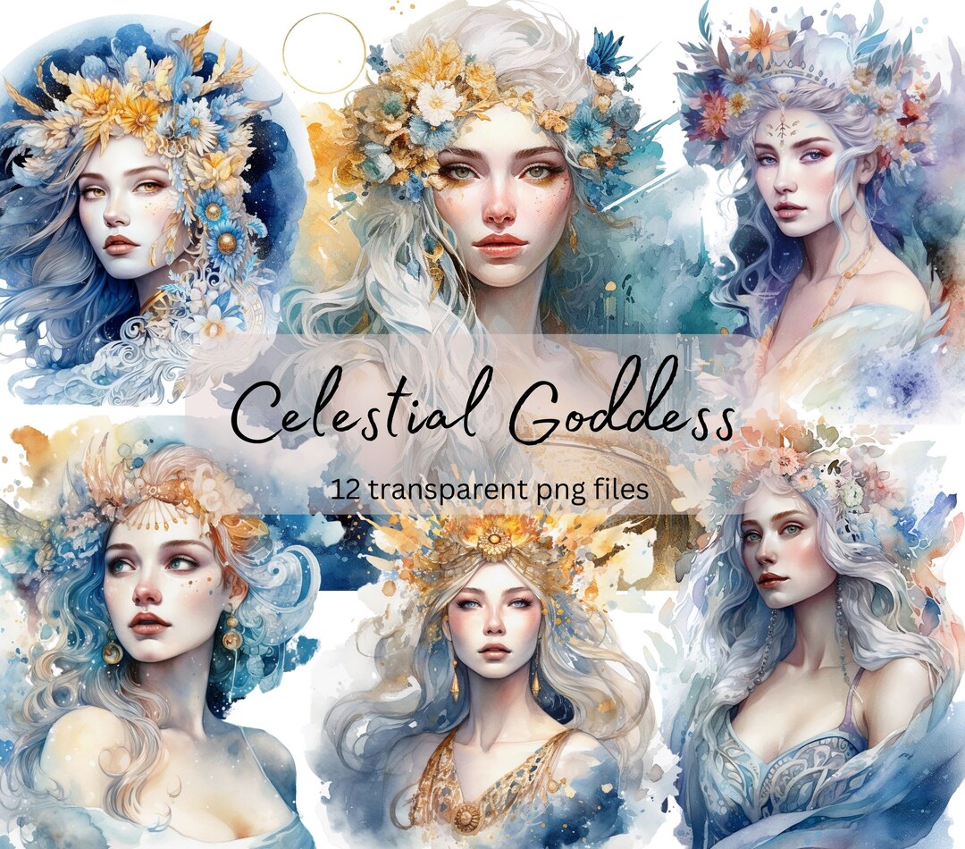 Celestial Goddess Watercolor Clipart, Transparent PNG, Pretty Girls ...