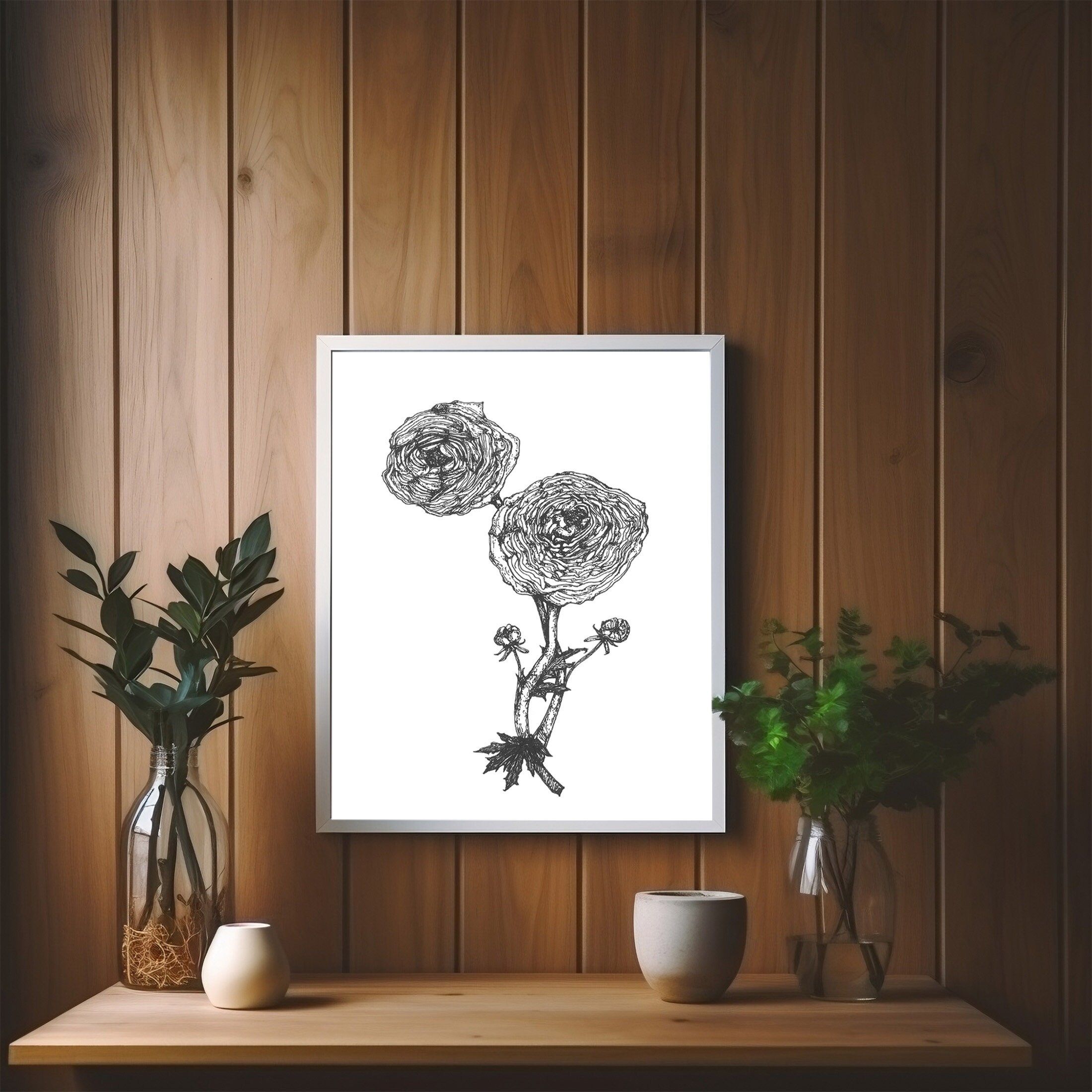 PRINTABLE Ranunculus Art Print, Ranunculus Flower, Wall Art, Botanical ...