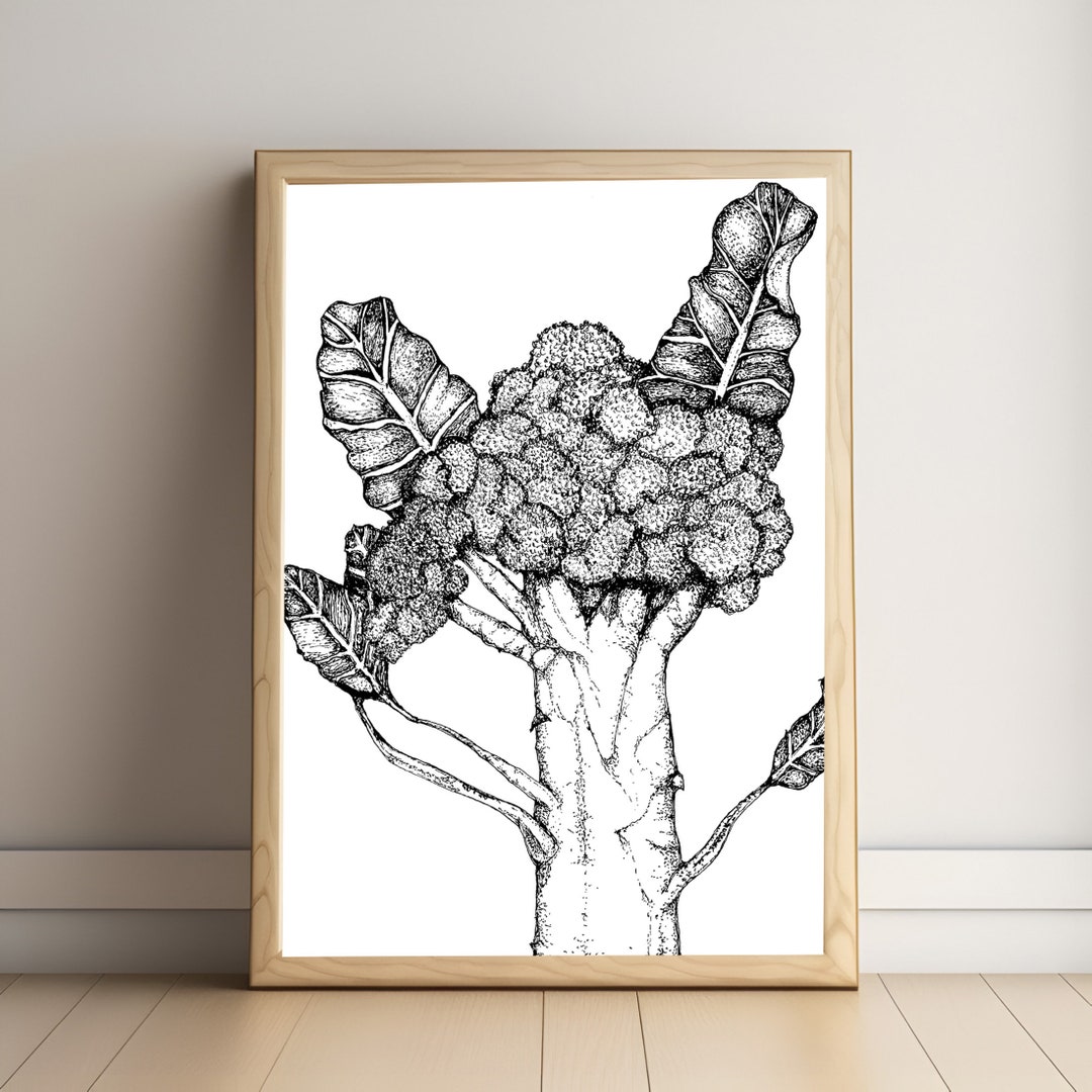 PRINTABLE Broccoli Garden Art, Wall Art, Vegetable, Digital Download - Etsy