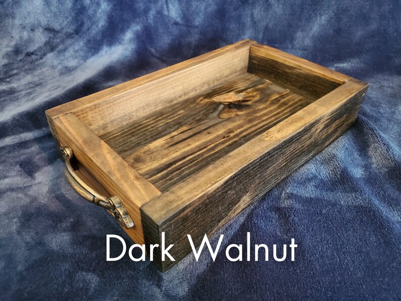 Small Catch All Tray With Handles, Coffee Table Tray, Wood Tray With ...