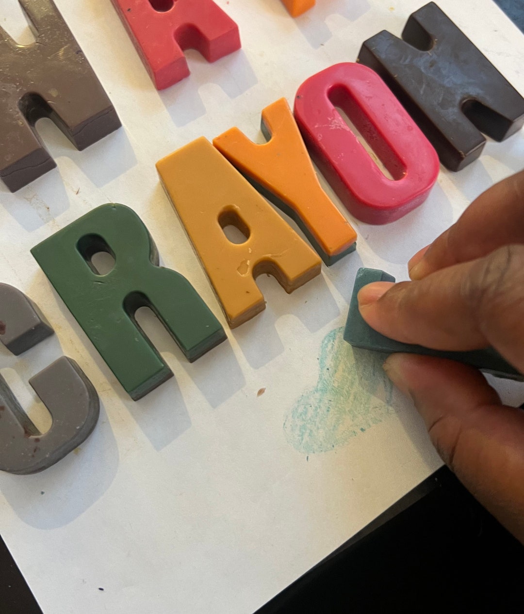 Wax Crayon Letters - Etsy