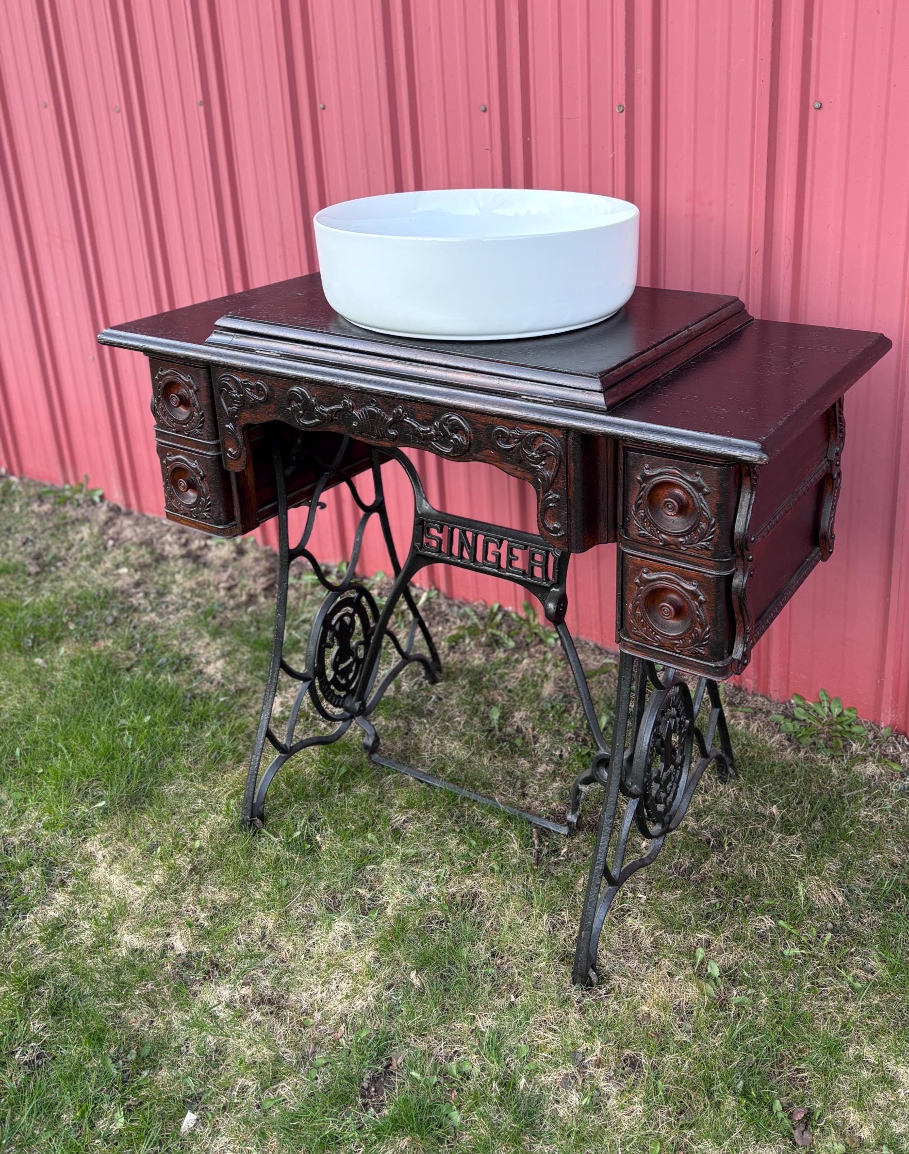 Antique Vanity Singer Sewing Machine Reimagined - Etsy