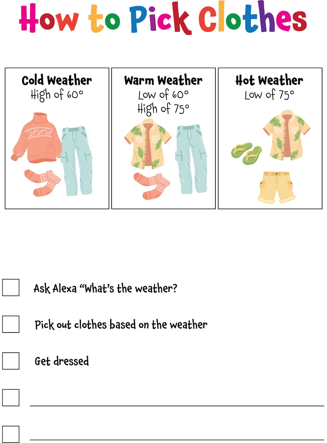 How to Pick Clothes for Kids; Picking Clothes for the Weather - Etsy