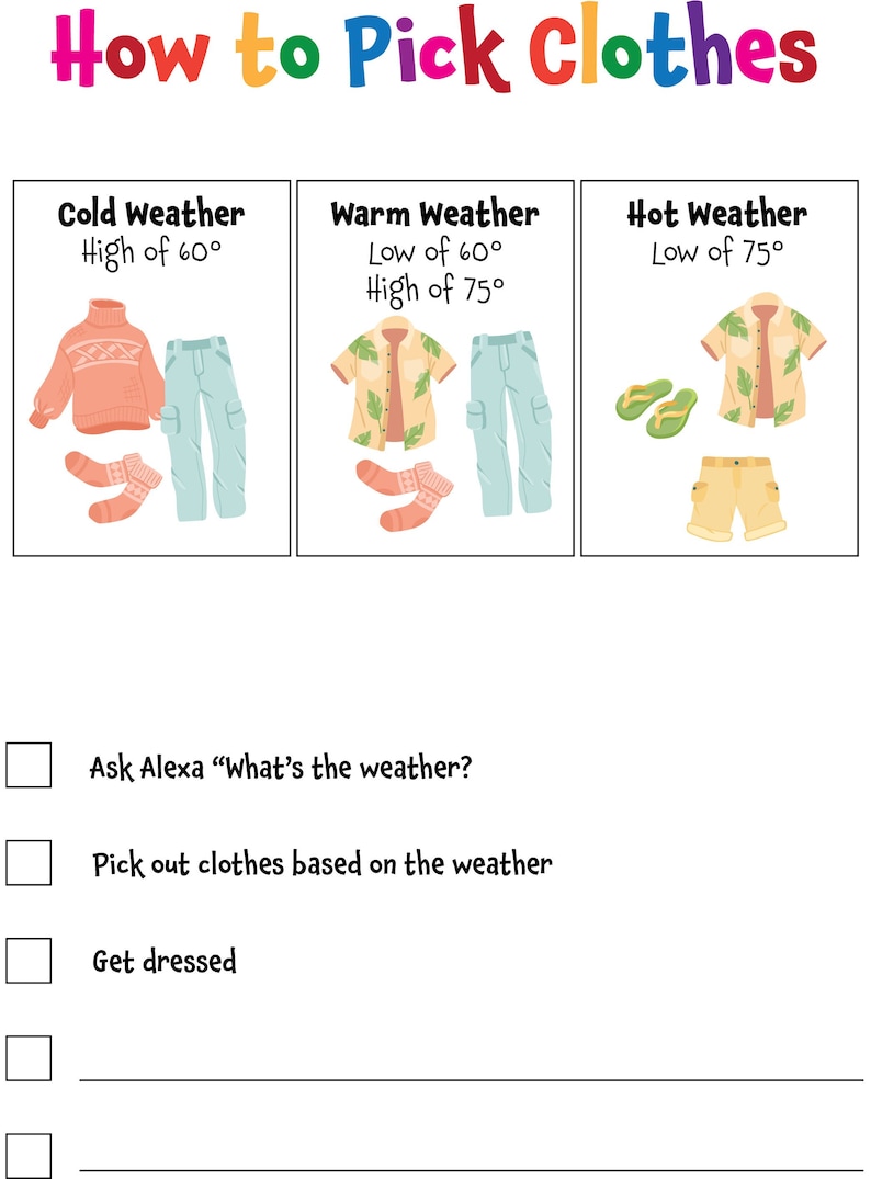 How to Pick Clothes for Kids; Picking Clothes for the Weather - Etsy