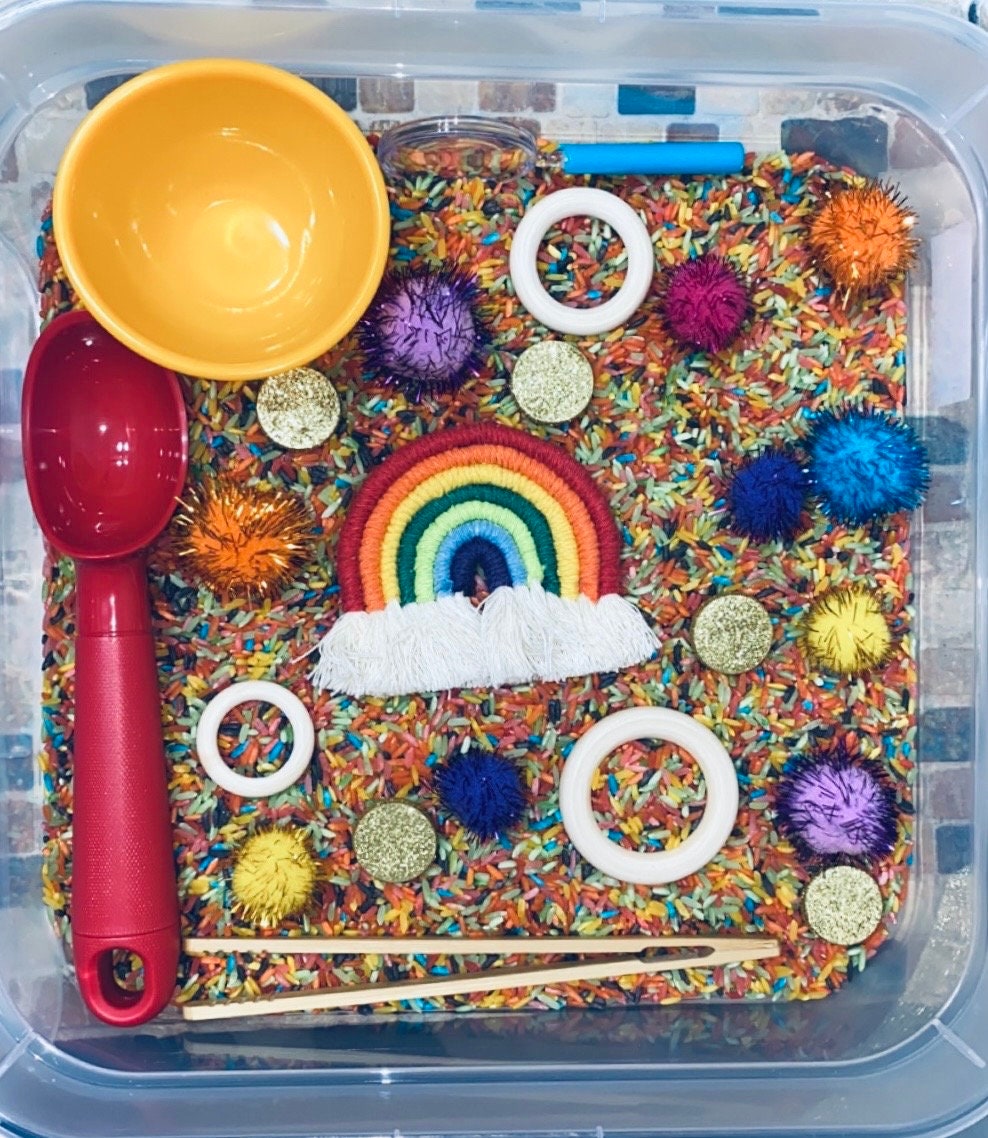 Rainbow Sensory Bin - Etsy