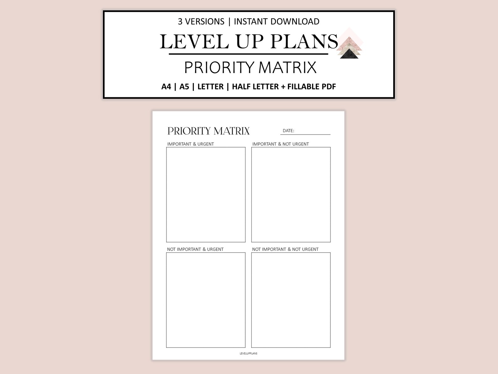 Priority Matrix Printable | Priorities Planner | Decision Matrix ...