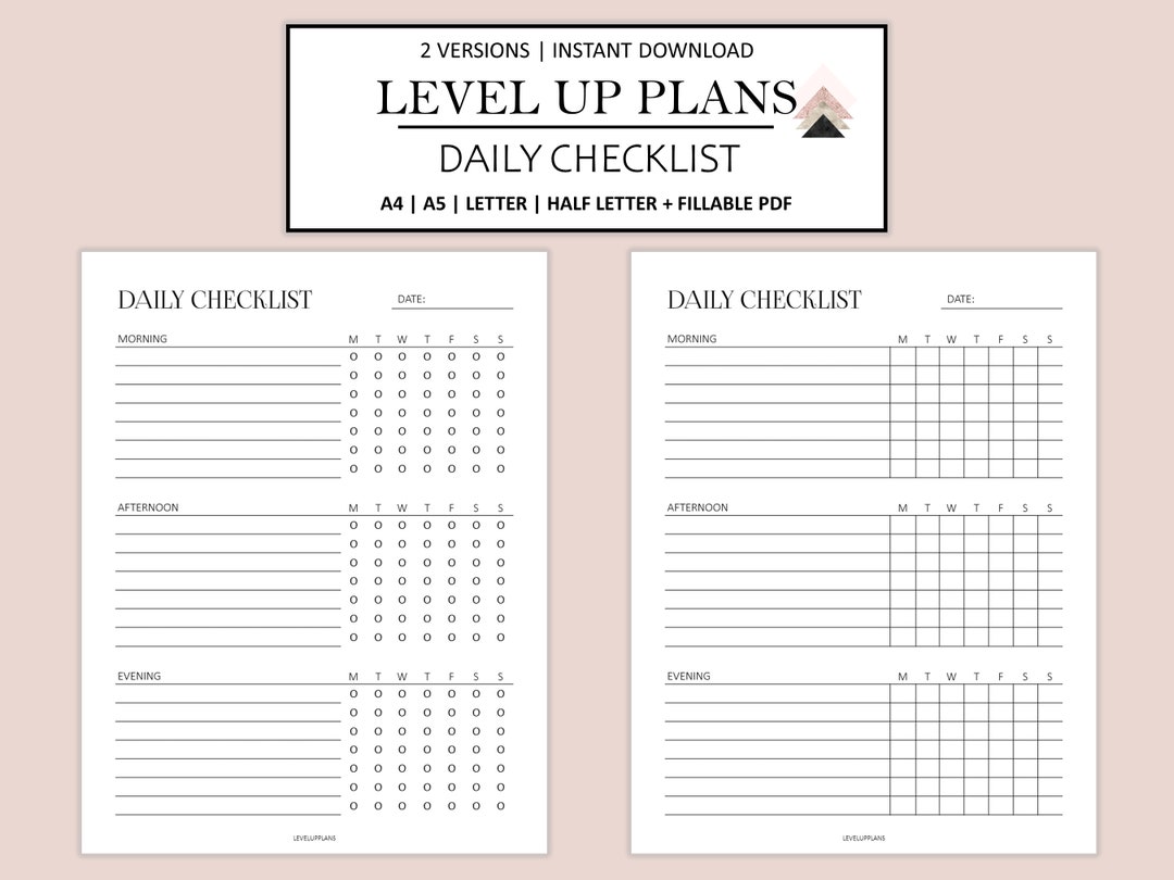 Daily Checklist Printable | Priorities Planner | Daily to Do List ...