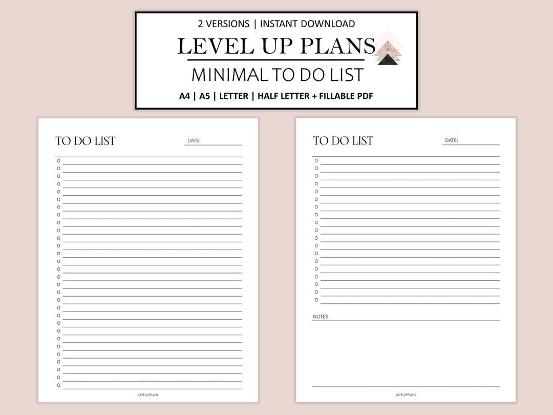 Minimal to Do List Printable, Simple Tasks List Template, Productivity ...